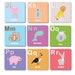 Animal Alphabet Flash Cards,printable Letter Flash Cards, Homeschool ...