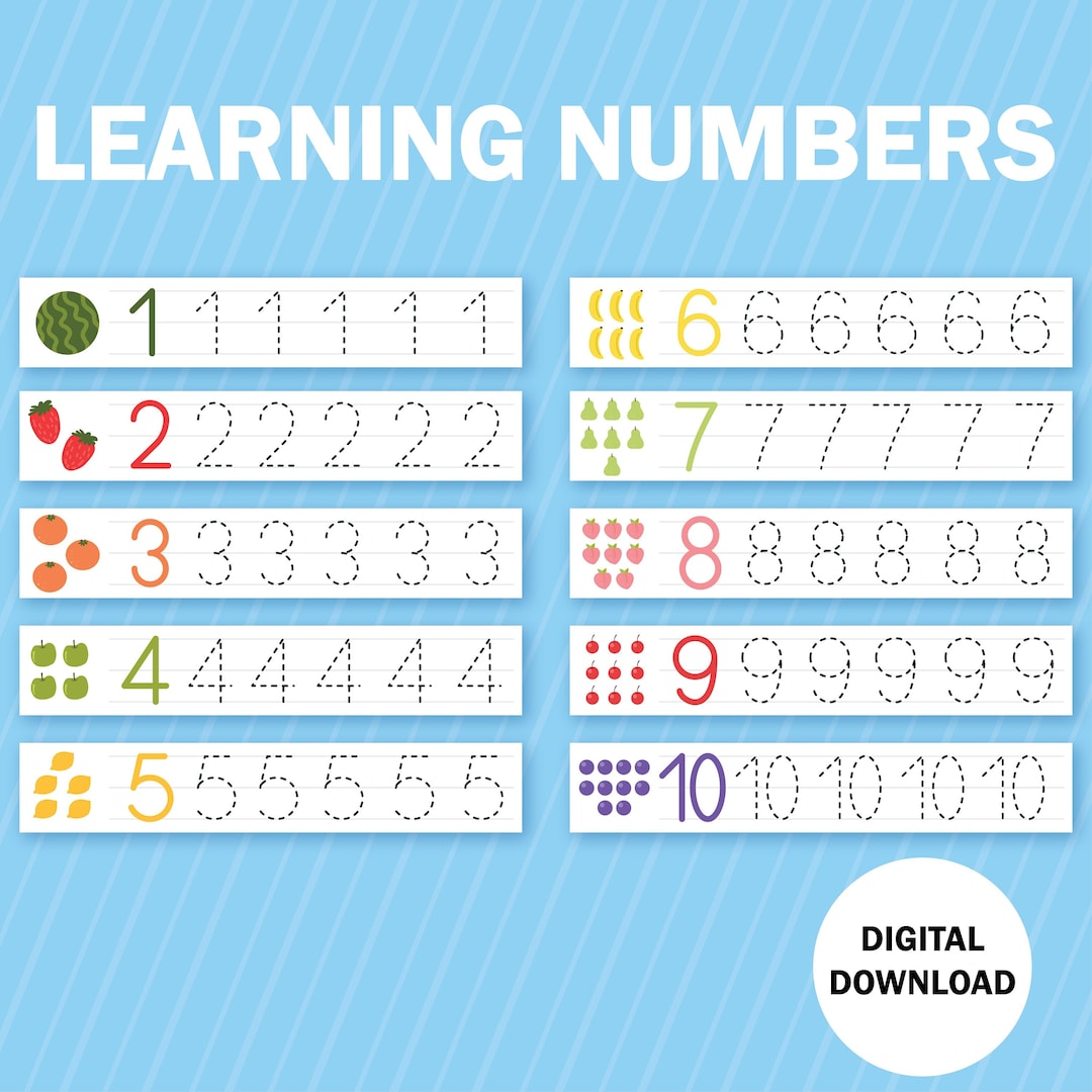 1-10, Number Tracing, Learning Numbers, Handwriting Practice ...