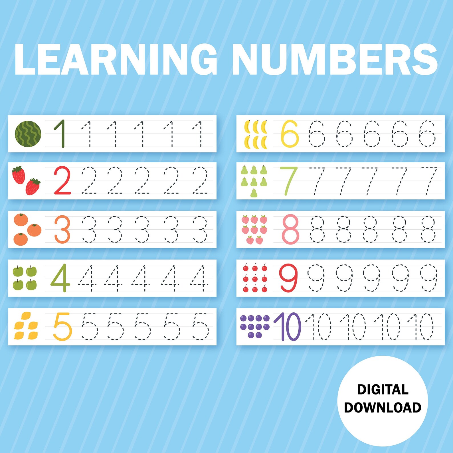1-10, Number Tracing, Learning Numbers, Handwriting Practice ...