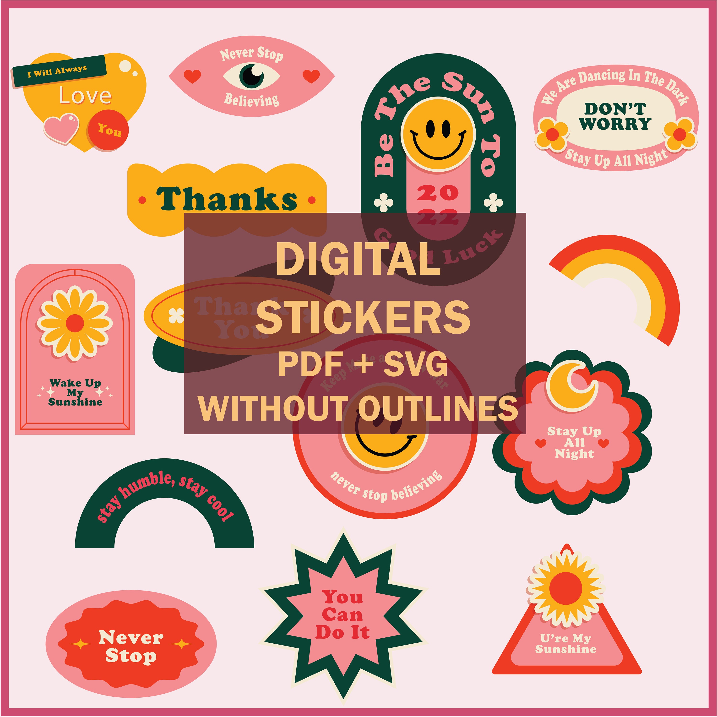 Printable Stickers, Goodnotes,pink Lover Stickers,goodnotes Stickers ...