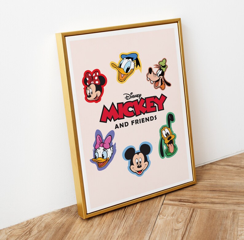 Printable Classic Mickey and Friends Nursery Wall Art , Mickey and ...