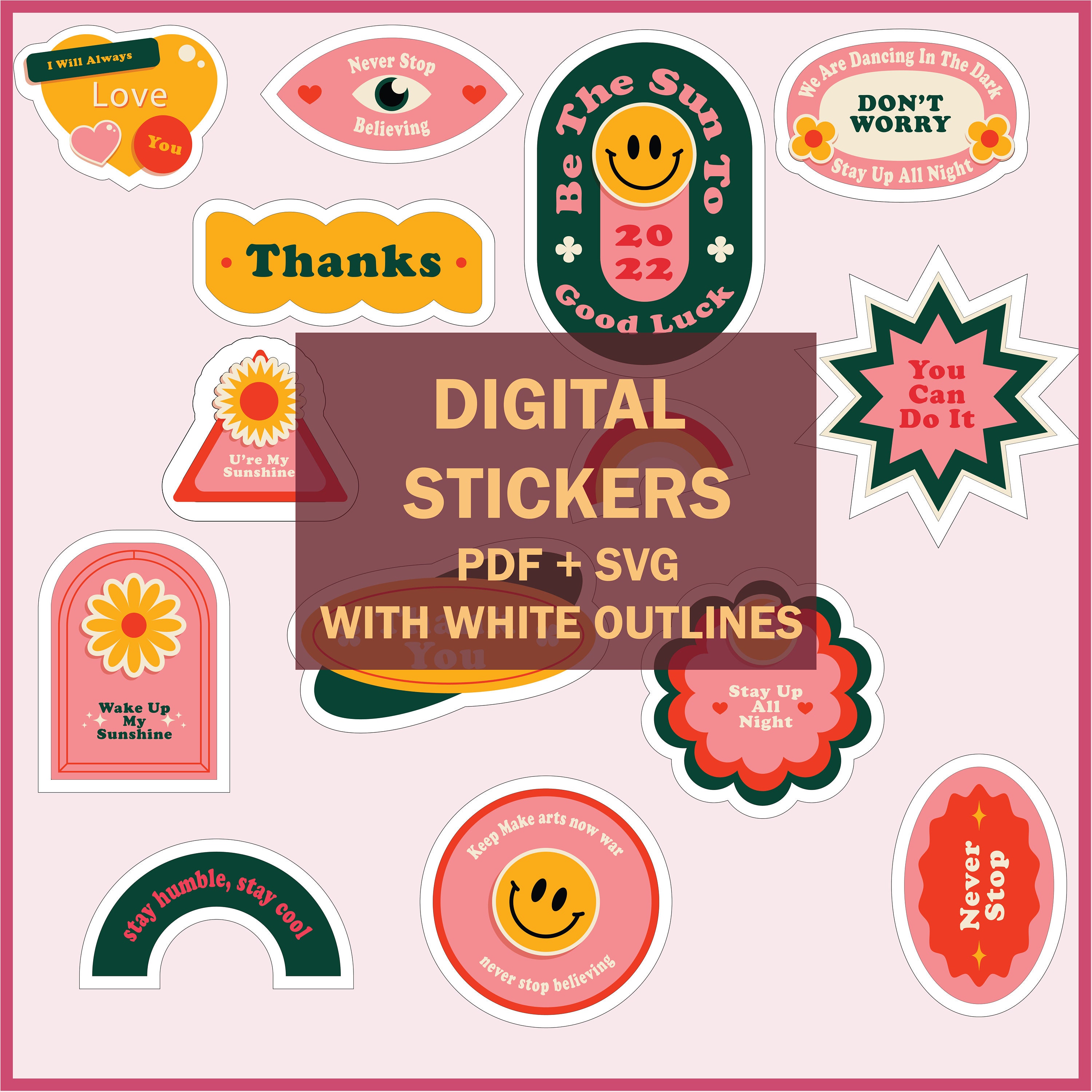 Printable Stickers, Goodnotes,pink Lover Stickers,goodnotes Stickers ...