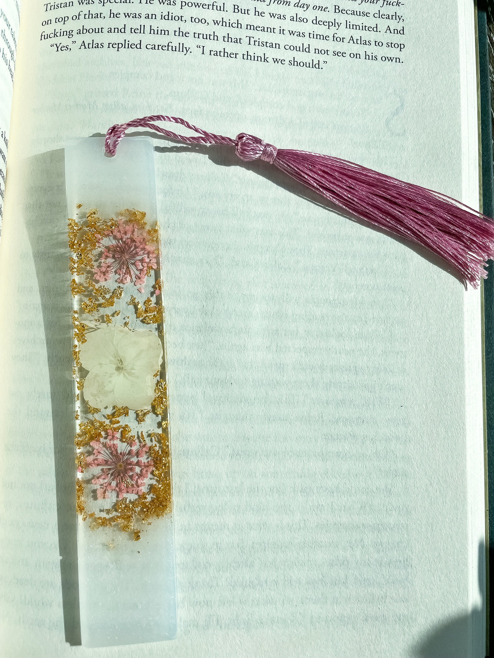 Gold Foil Floral Handmade Resin Bookmarks Botanical Vibes Flower Rose ...