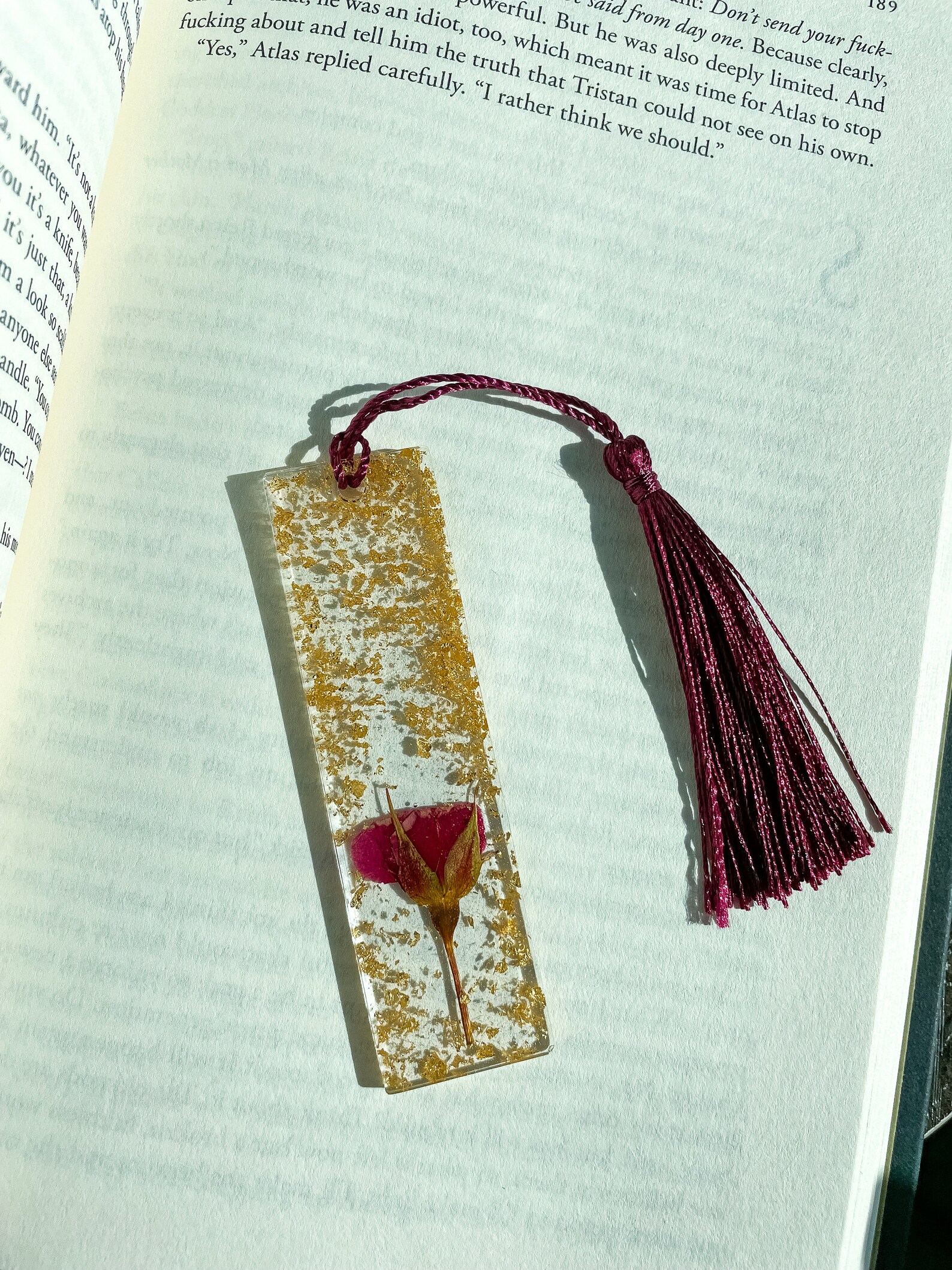 Gold Foil Floral Handmade Resin Bookmarks Botanical Vibes Flower Rose ...