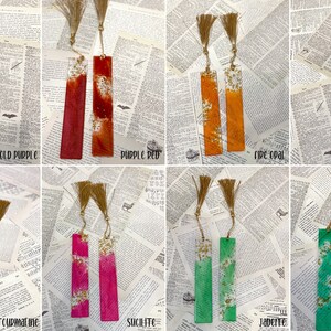 Gold Foil Resin Book Marks || Custom Name Bookmarks || Geode ...