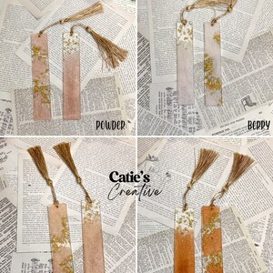 Gold Foil Resin Book Marks Custom Name Bookmarks Geode Gemstone Marbled ...