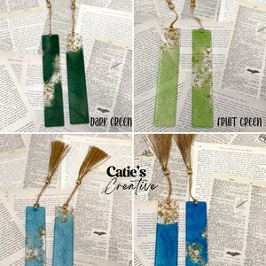 Gold Foil Resin Book Marks Custom Name Bookmarks Geode Gemstone Marbled ...