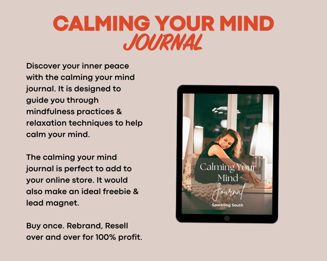 Calming Your Mind Journal, Mental Health Planner, Mindfulness Journal ...