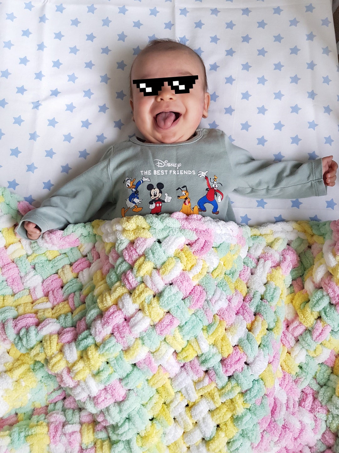 Puffy Baby Blanket Mixed Colors Soft, Cozy Gift for Newborns and Baby ...