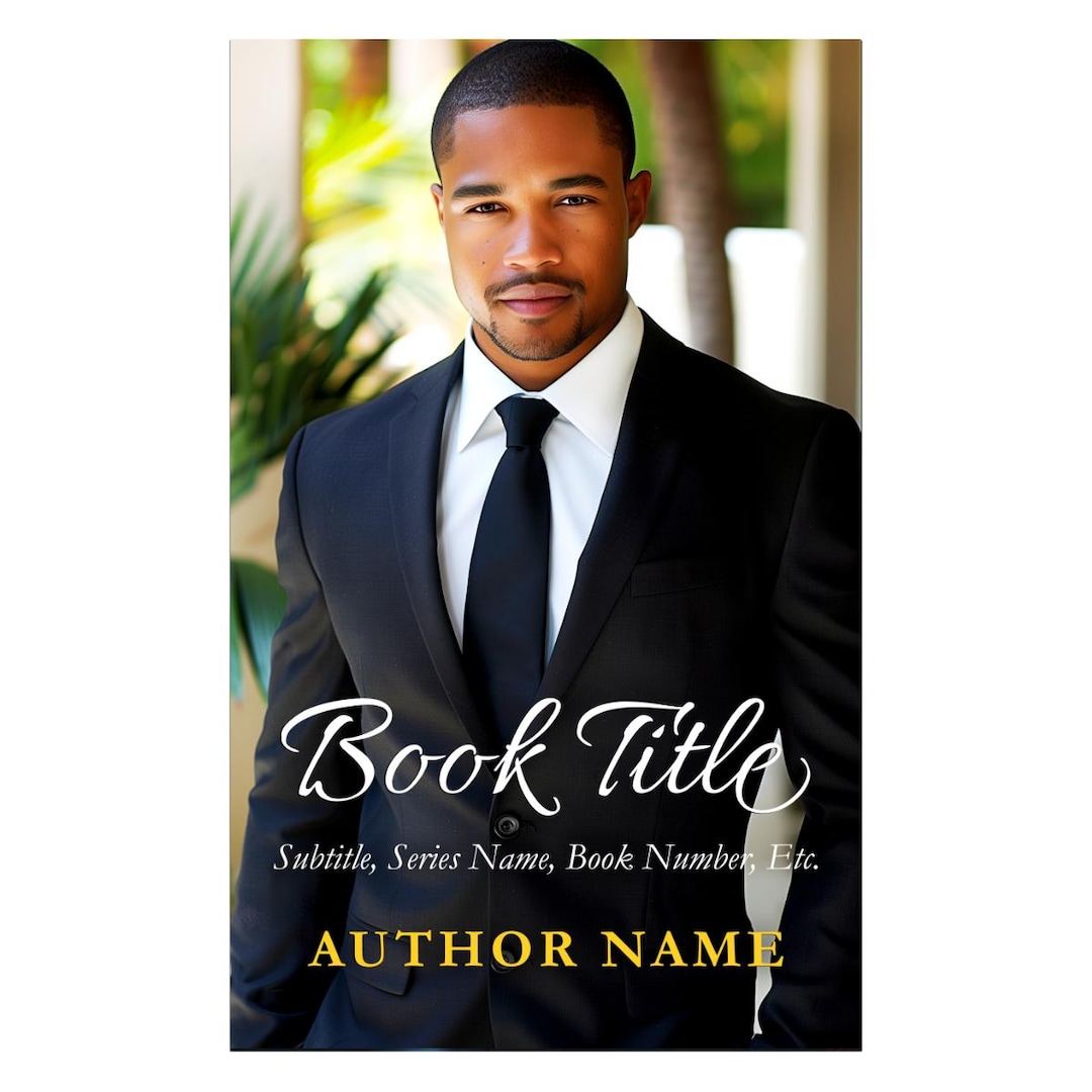 Contemporary Romance Handsome Black Man in a Suit Premade Book Cover ...