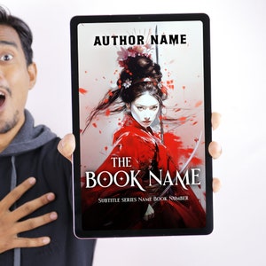 Premade Book Cover With Asian Girl Warrior Princess Red Traditional ...