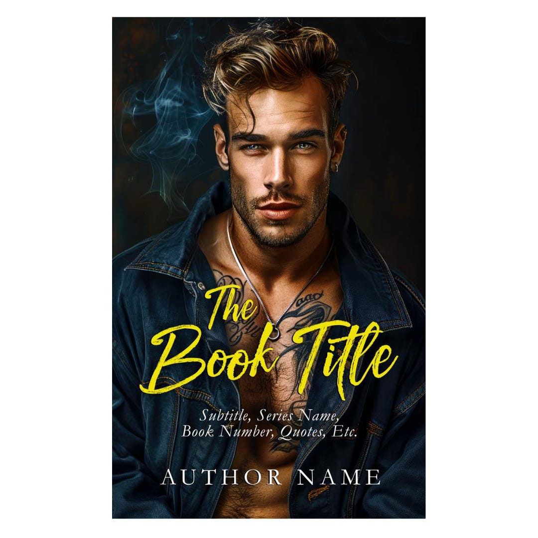 Premade Ebook Cover Handsome Open Shirt Man Blond Hair Blue Eyes Bad ...