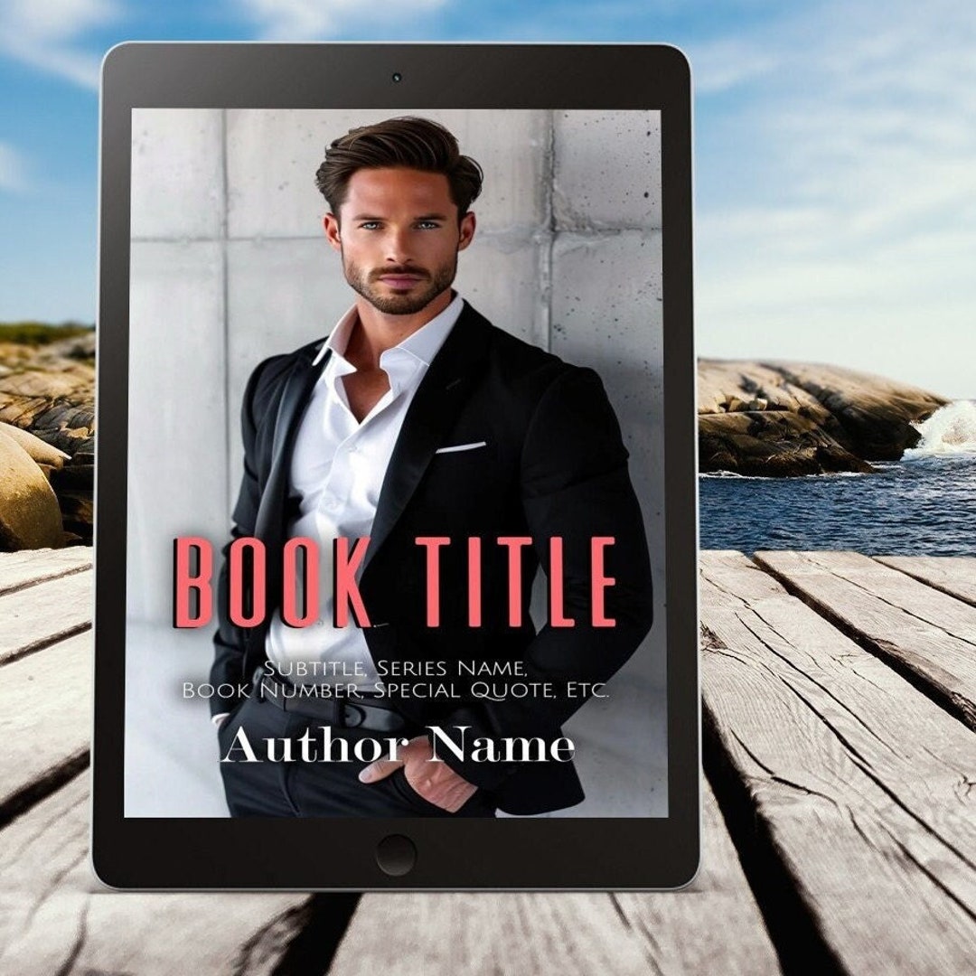 Premade Book Cover Romance Billionaire Handsome Man Blue Dyes Dark Hair ...