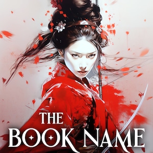 Premade Book Cover With Asian Girl Warrior Princess Red Traditional ...
