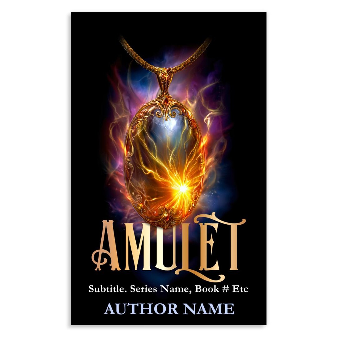Fantasy Premade Book Cover: Magic Fire Amulet (digital Download) - Etsy