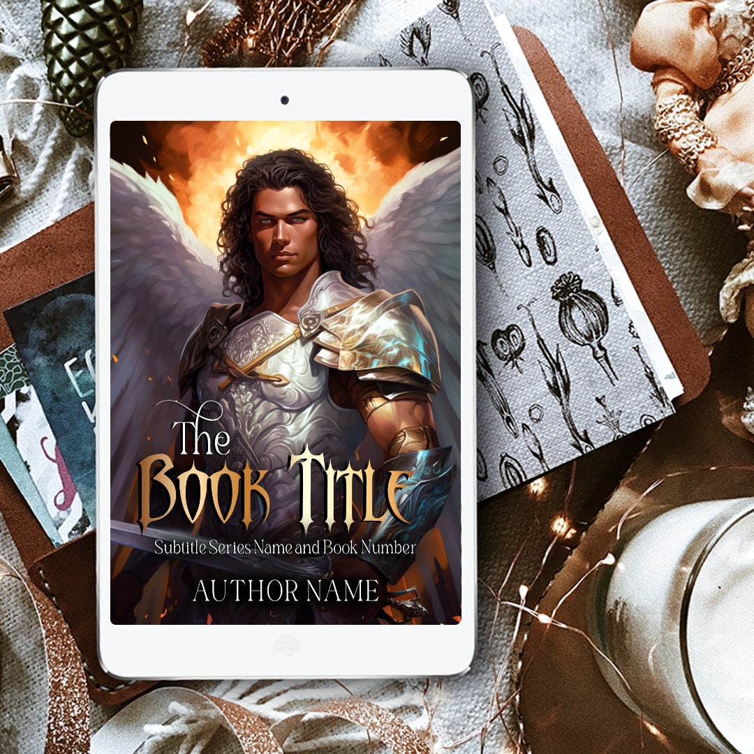 White Armor Readymade Book Cover Handsome Man of Color War Angel ...
