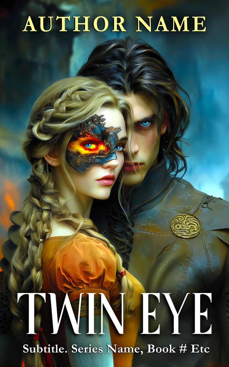 Premade Book Cover YA Fantasy: Fire Magic, Romantasy, Magical Vision ...