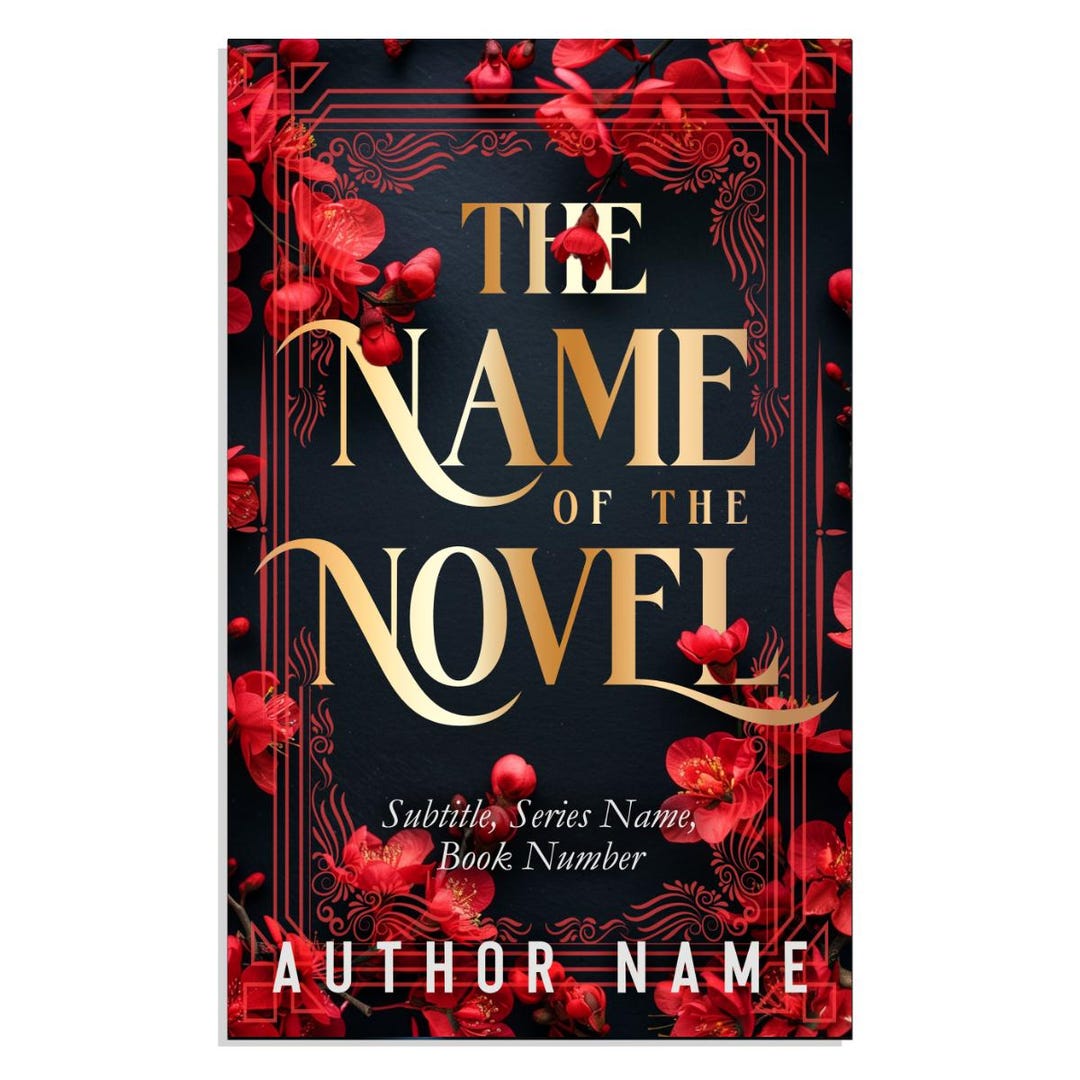Gothic Romance Book Cover: Red Flowers, Dark Fantasy (kdp-ready) - Etsy