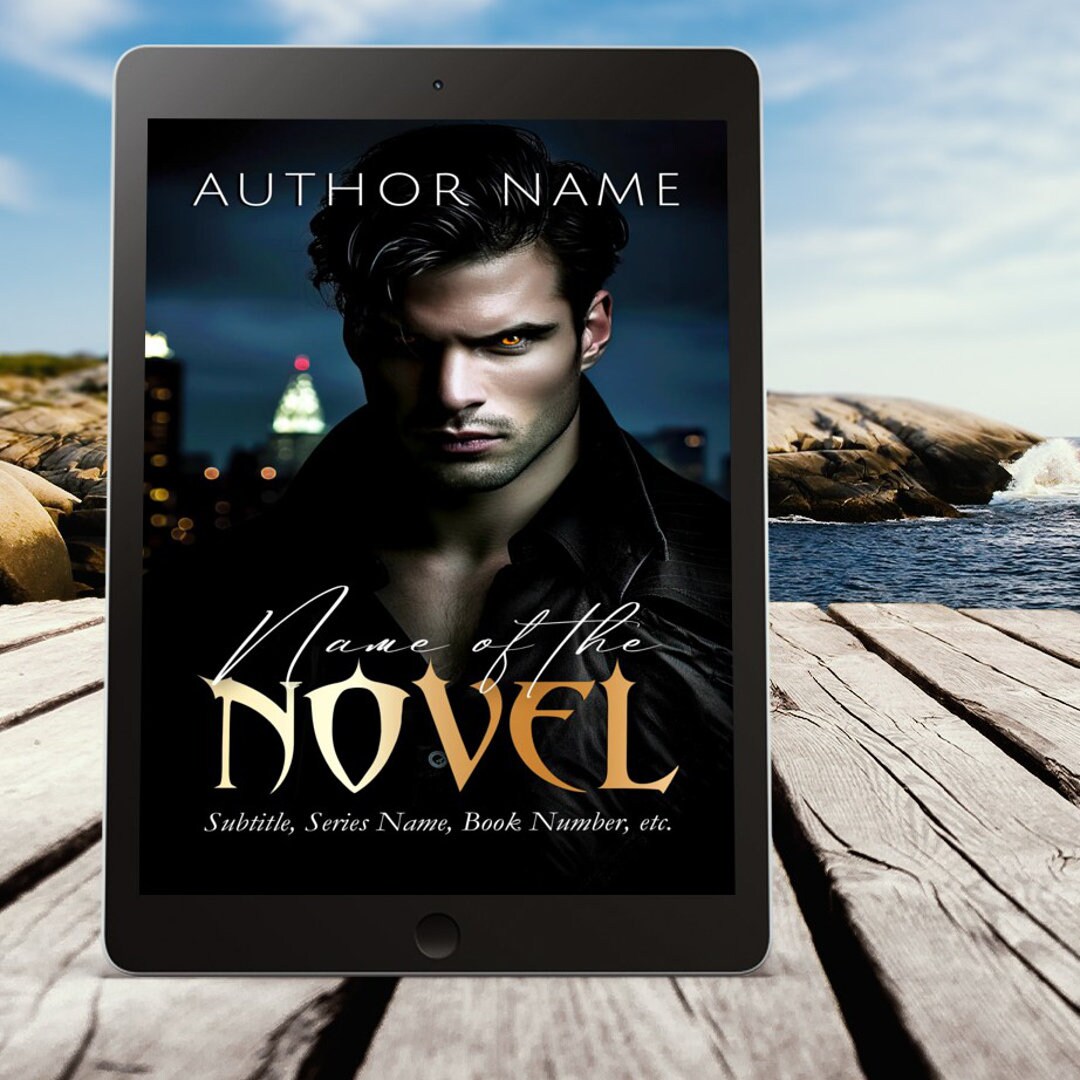 Premade Dark Fantasy Ebook Cover Handsome Dark Hair Red Eyes Vampire ...