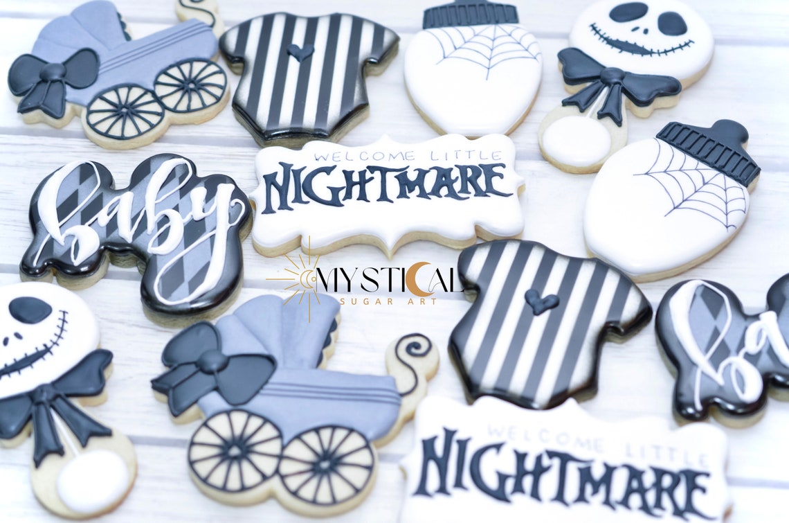 Nightmare Inspired Cookies, Baby Shower Cookies, Christmas Cookies ...