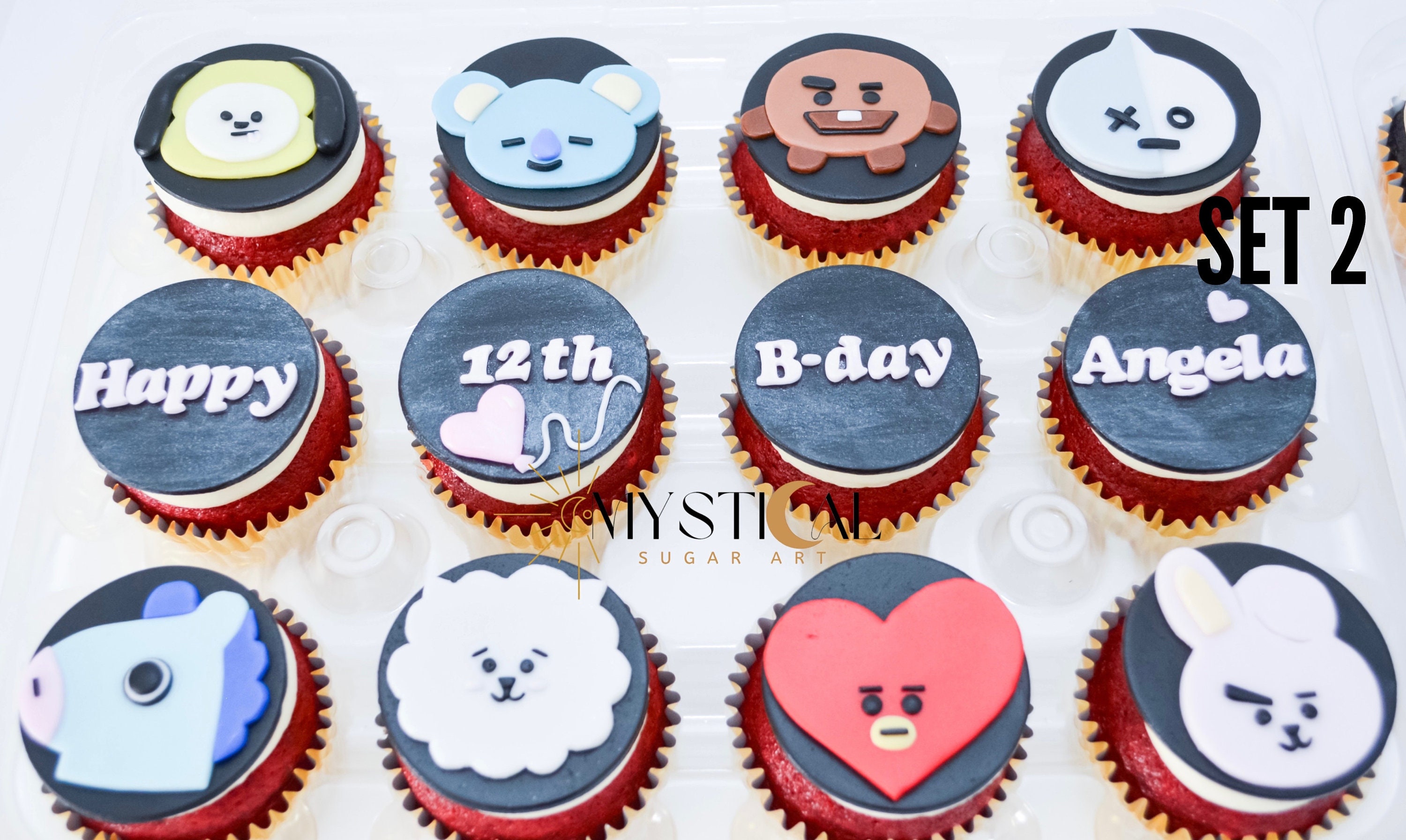 K-pop Cupcake Toppers, K-pop Birthday, Fondant Cake Topper, Cupcake ...