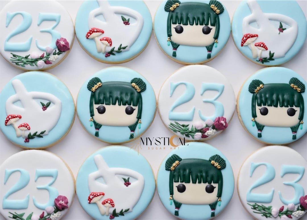 Anime Inspired Cookie, Birthday Cookies, Party Favors, Decorated ...