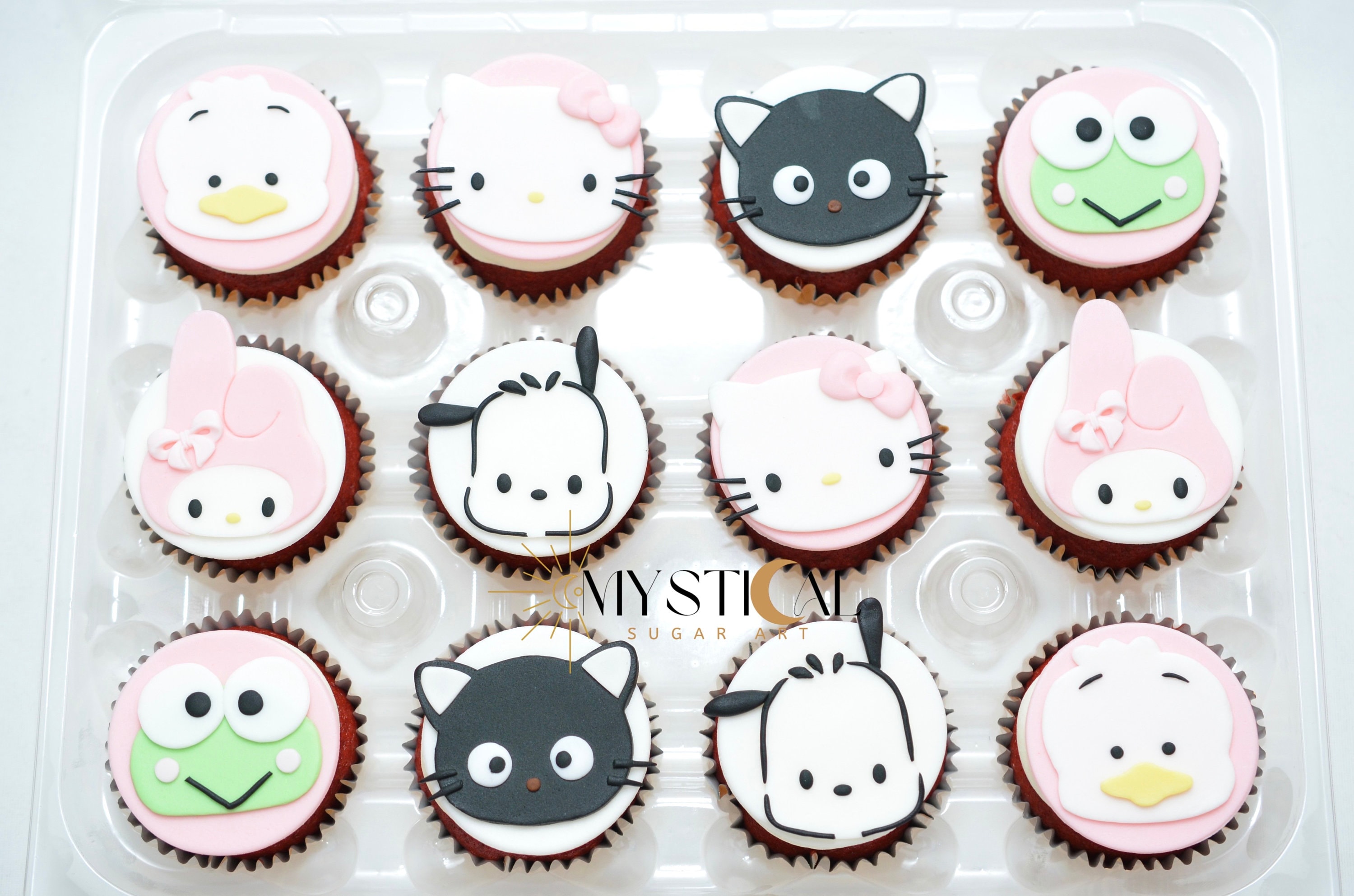 Hello Birthday Kitty and Friends Cupcake Toppers, Kitty Party, Fondant ...