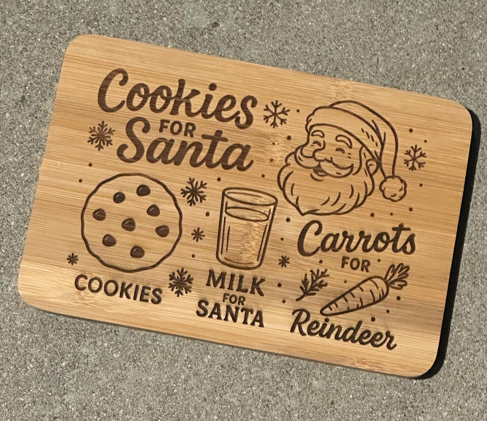 Cookies for Santa Tray SVG, Christmas Laser Engraving File, Milk and ...
