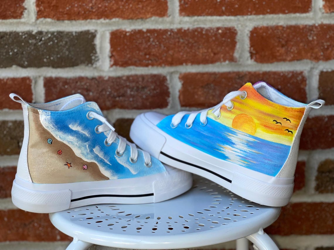 Hand Painted Ocean Shoes. Made to Order. - Etsy