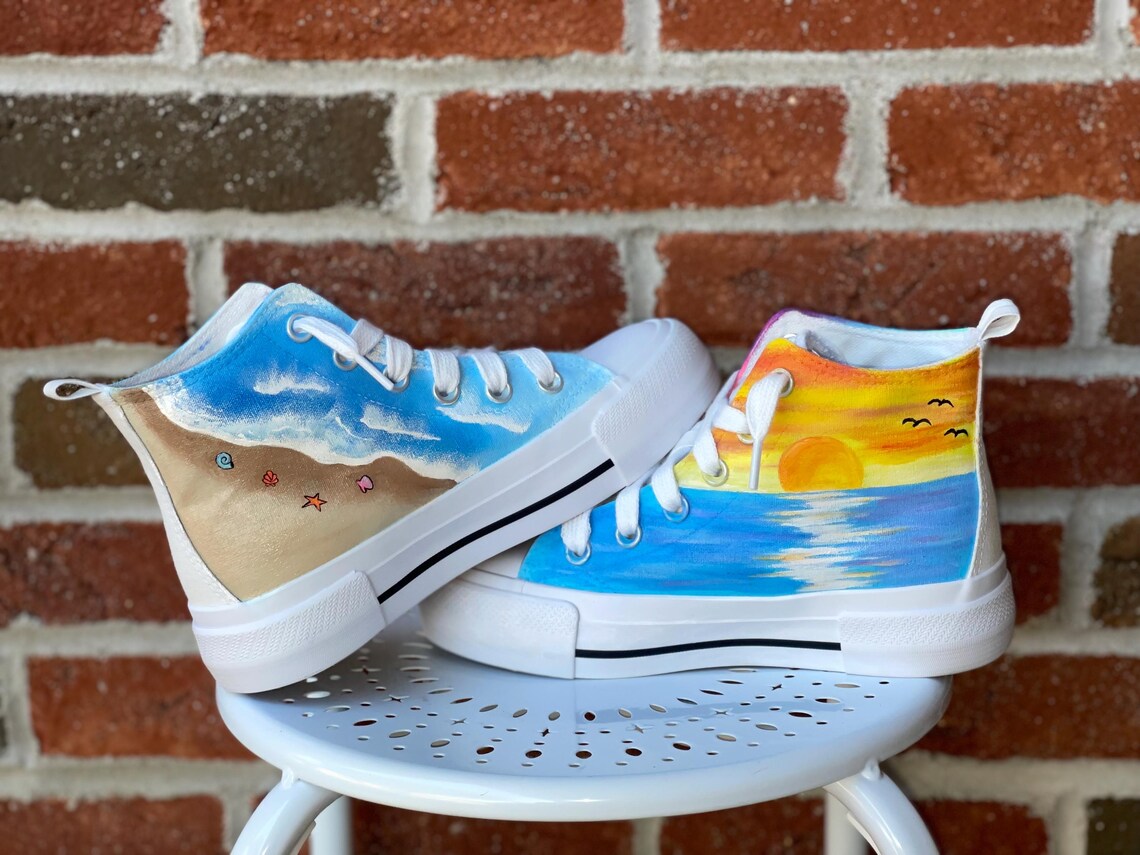 Hand Painted Ocean Shoes. Made to Order. - Etsy