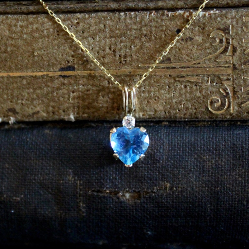 Blue Heart Necklace - Etsy