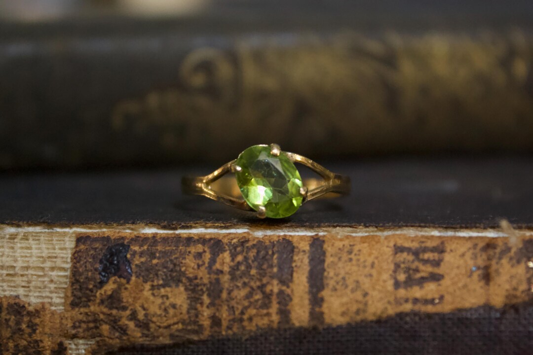 Vintage 10k Gold Filled Natural Peridot Ring Size 6 | Peridot Gemstone ...