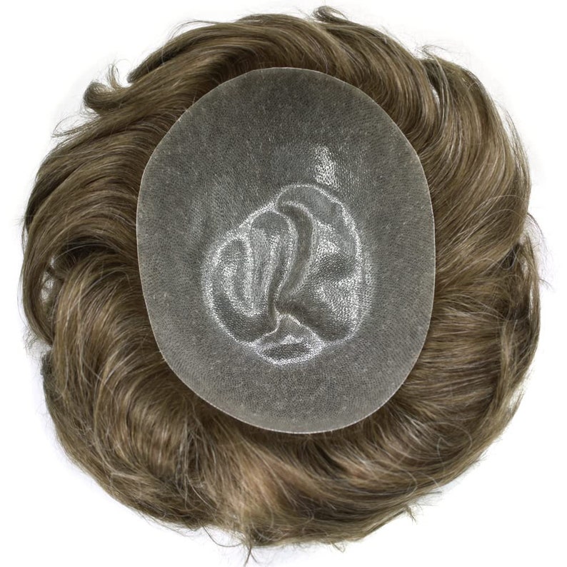 Full Poly PU 0.12mm Men's Toupee European Human Hair Men‘s Hairpieces ...