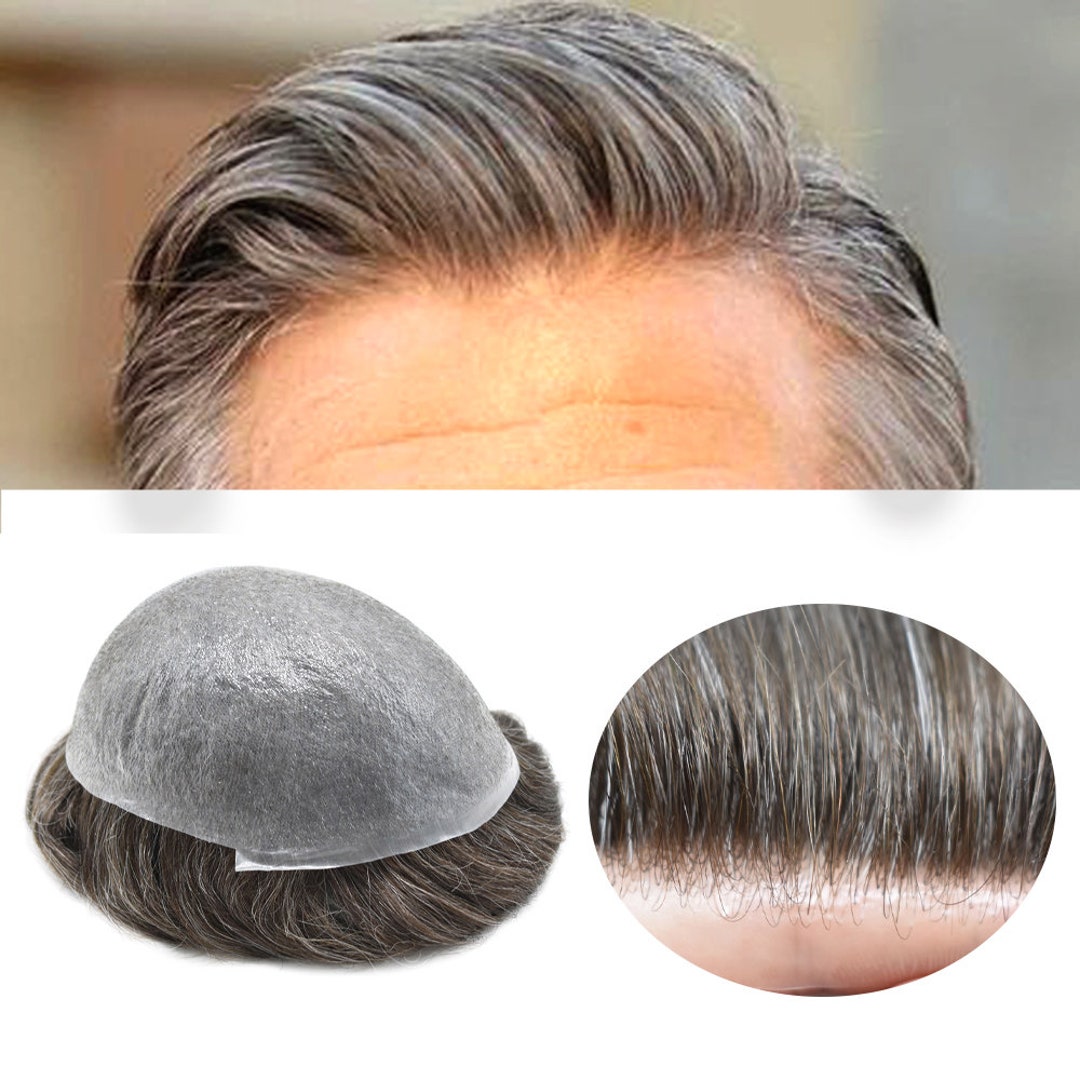 Thin Skin 0.06mm Men's Toupee Transparent Invisible Natural Hairline ...