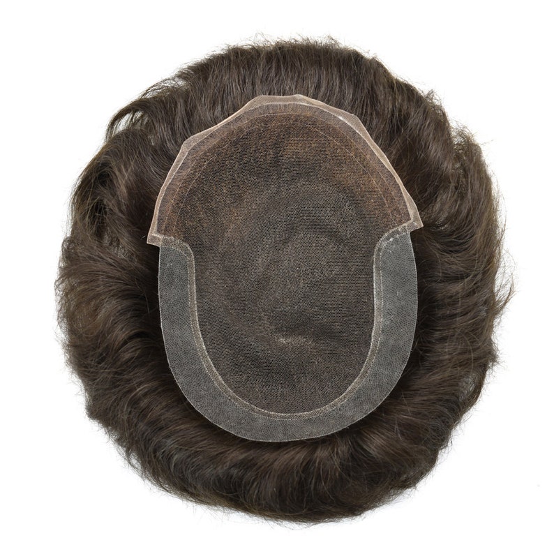 Men's Toupee Human Hair Toupee for Men Swiss Lace Front PU Skin Side ...