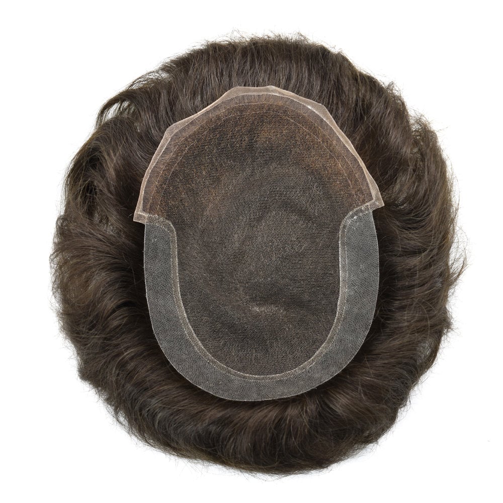 Men's Toupee Human Hair Toupee for Men Swiss Lace Front PU Skin Side ...