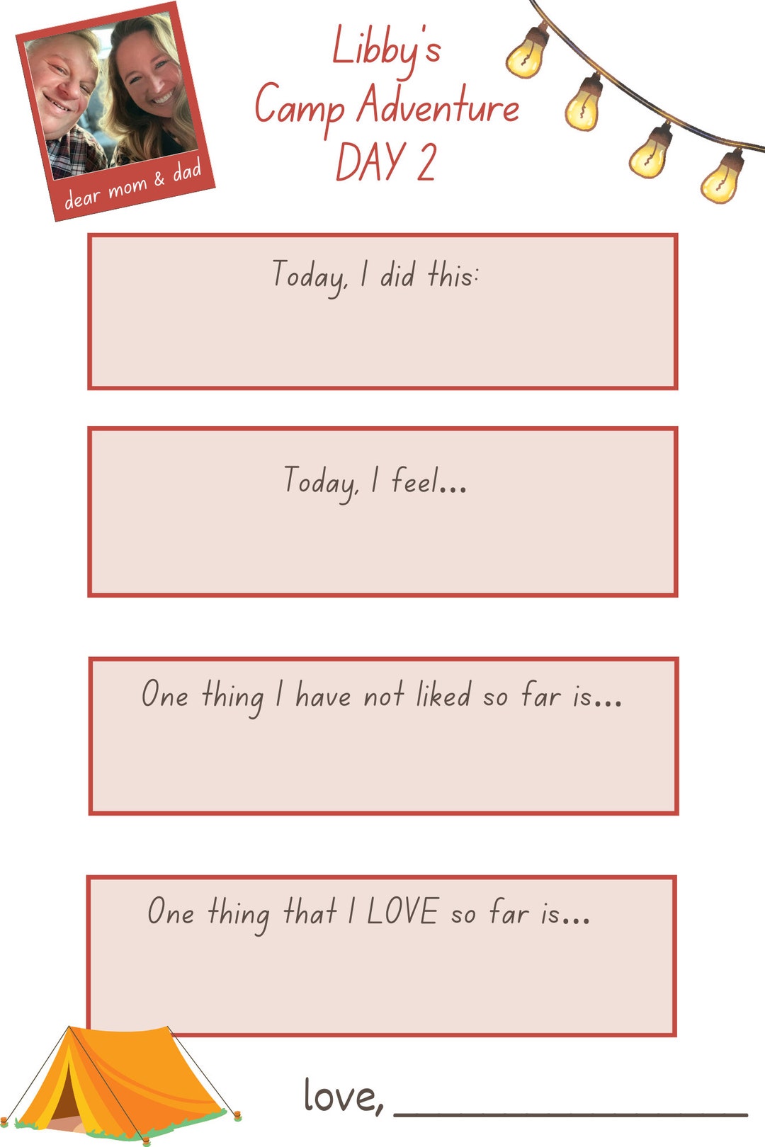 Camp Letters for Kids - Etsy