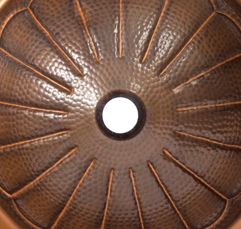 Round Copper Sink Hammered Copper Sinks Top Mount Copper - Etsy