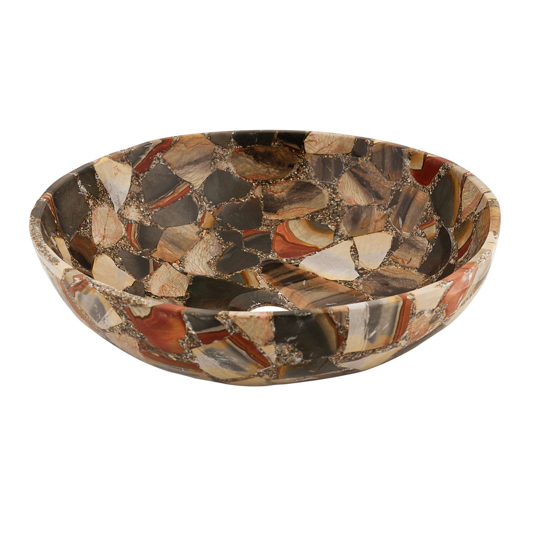 Shellfint Jasper Sink Gemstone Basin Handcrafted Jasper Sink Semi ...