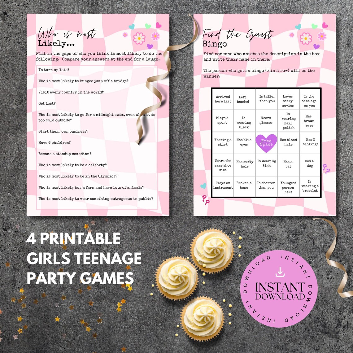 Who Knows the Birthday Girl Best, Editable Printable Pink Birthday Game ...