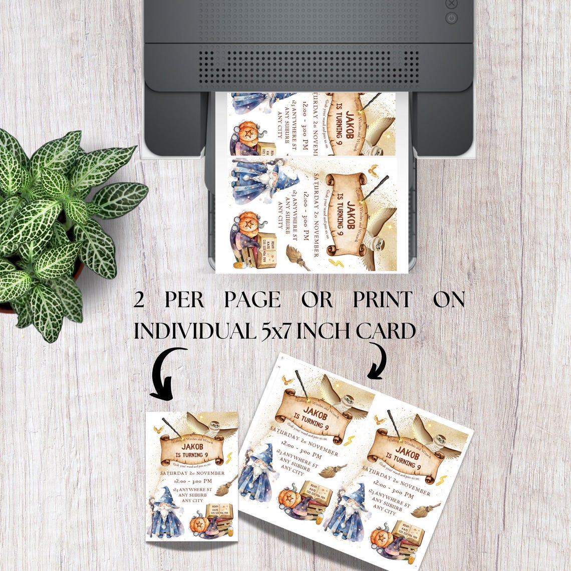 Editable Wizard Birthday Invitation Template | Magic Theme Birthday ...