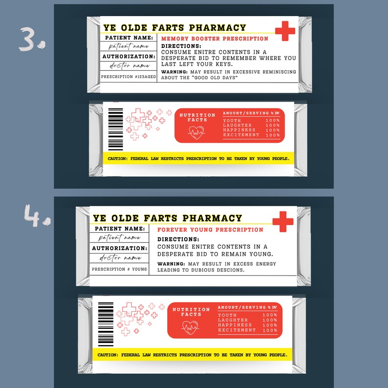 Personalized Prescription Chocolate Bar Label, Funny Novelty Gift ...