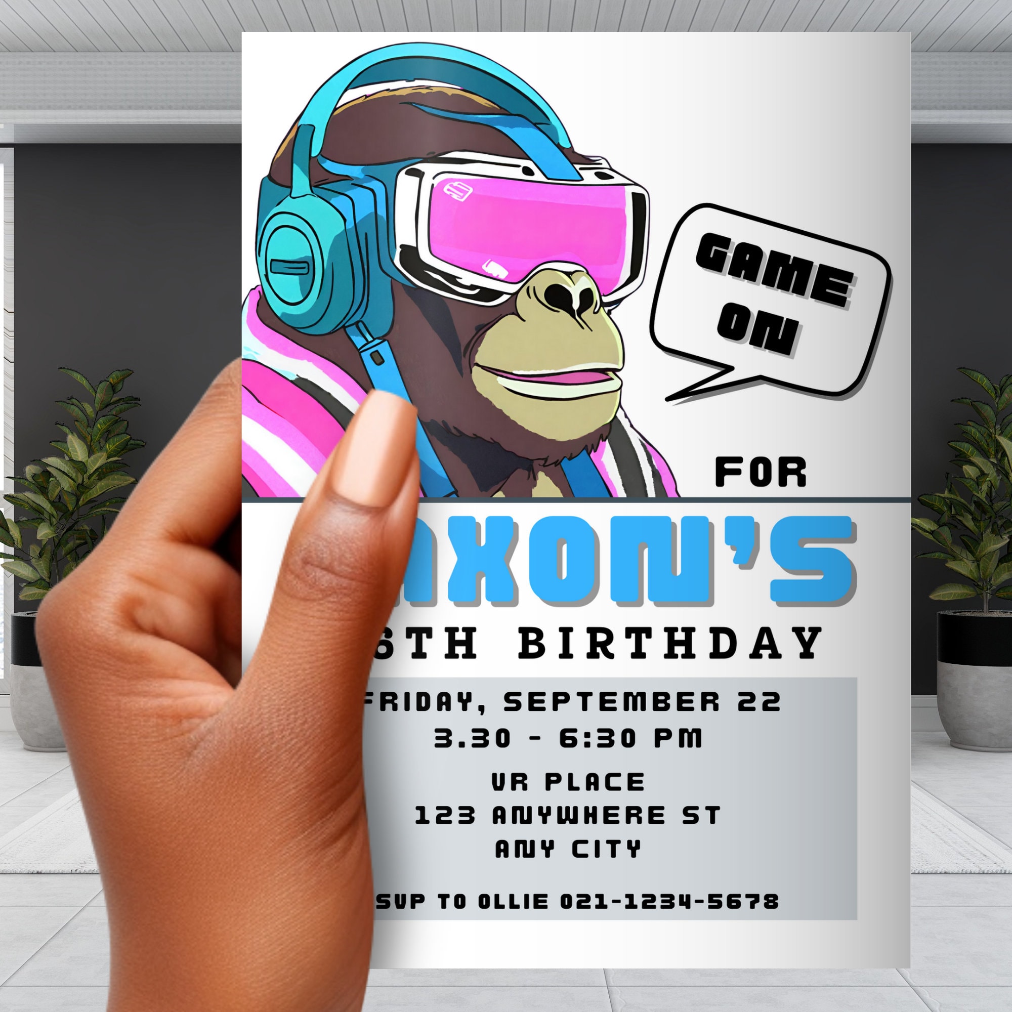 Editable VR Birthday Invitation, Virtual Reality Party, Instant ...