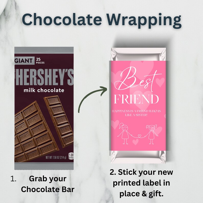 Candy Bar Wrapper, Printable Instant Download, Best Friend Gift Idea ...