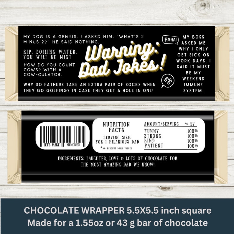 Happy FATHER'S DAY Candy Bar Wrapper, Printable Instant Download ...