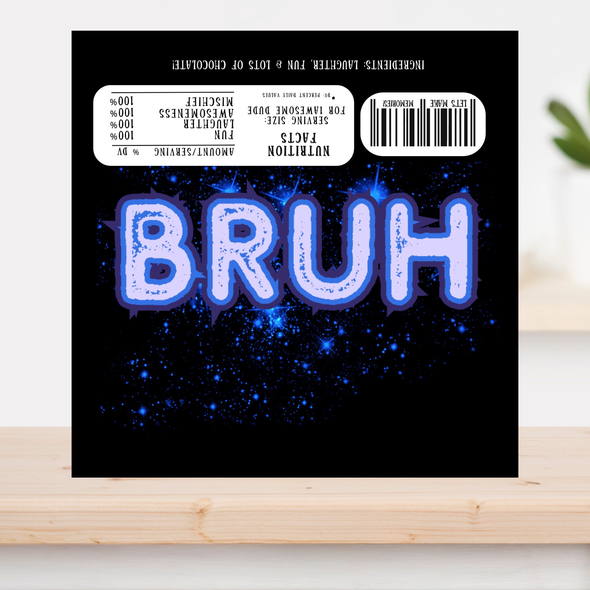 Bruh Chocolate Wrapper, Teenage Birthday Favor, Hershey Bar Wrapper ...