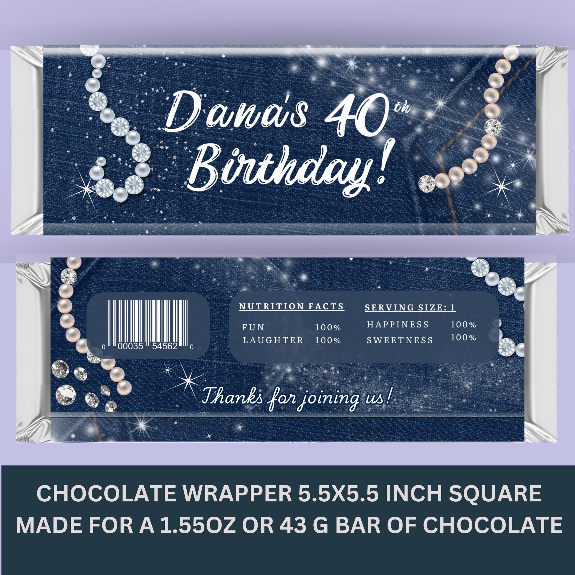 Denim Diamond Candy Bar Wrapper, Denim Diamond, Pearl, Candy Bar ...
