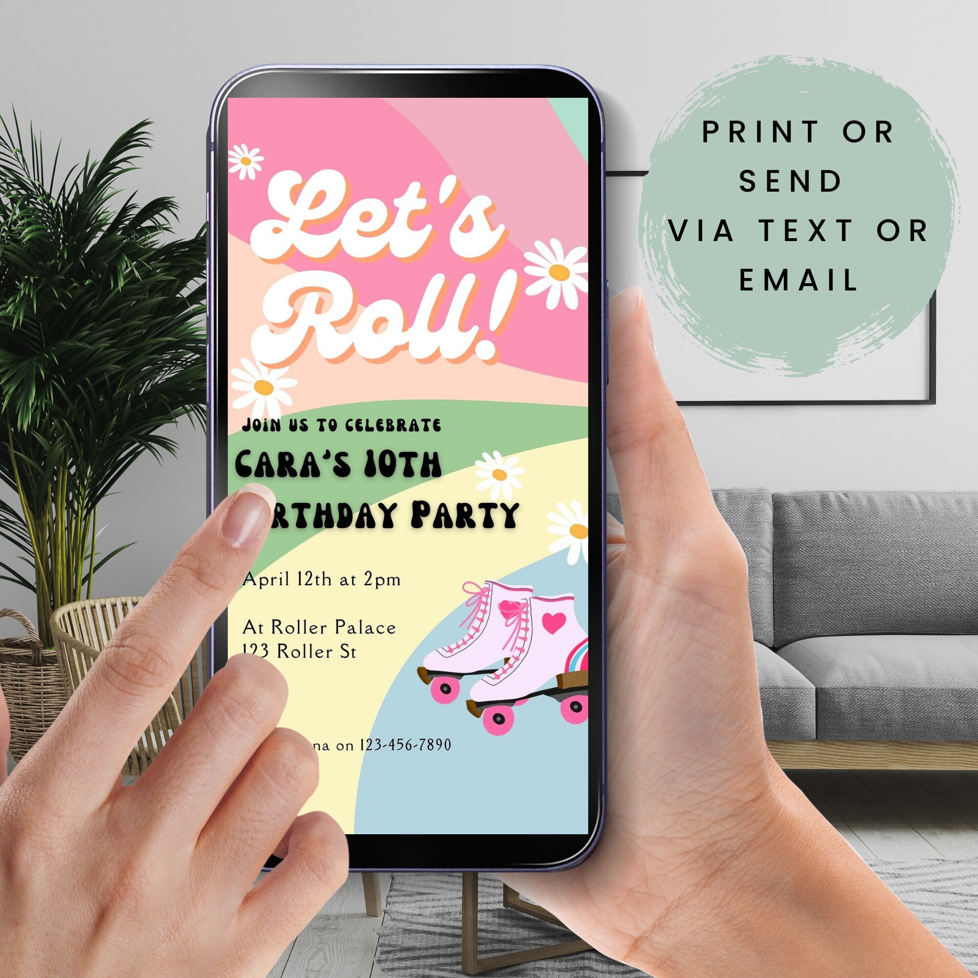 Let's Roll Retro Groovy Roller Skate Birthday Party - Etsy