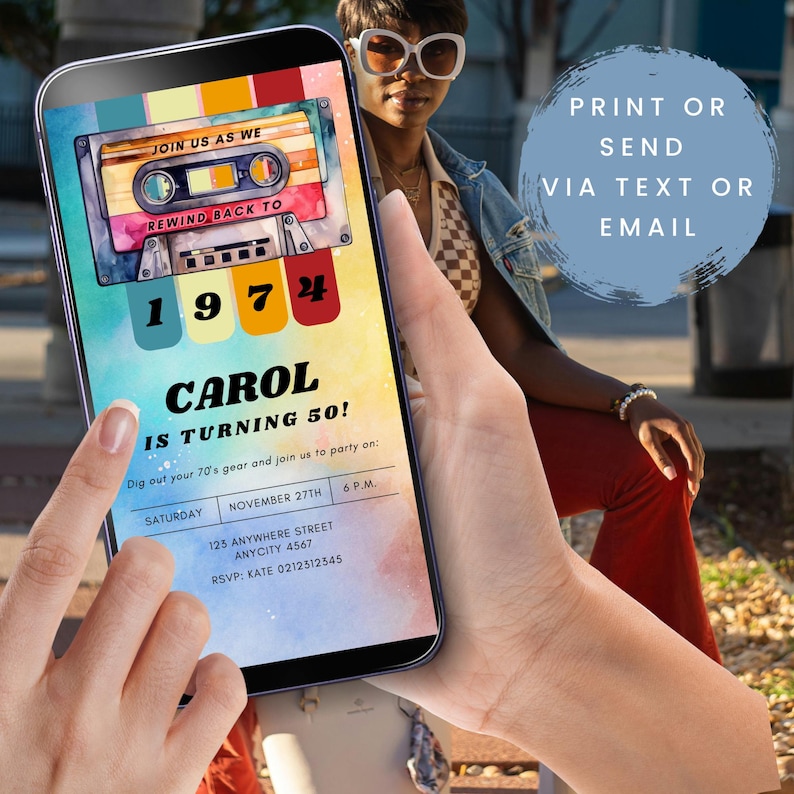 50th Birthday Party Invite Template. Instant Download. Born in 1974 ...