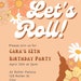 Let's Roll, Retro Groovy, Roller Skate Birthday Party Invitation, Daisy ...